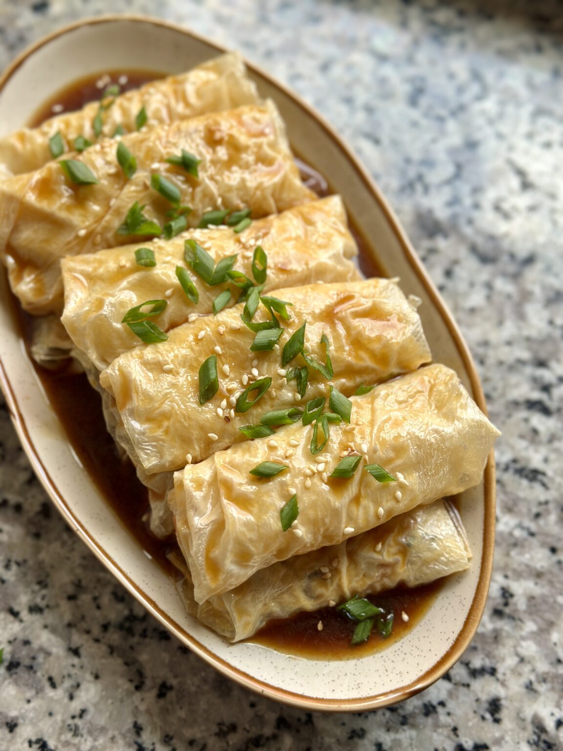 Tofu Skin Rolls (Dim Sum Beancurd Rolls) - Brown Girl Vegan